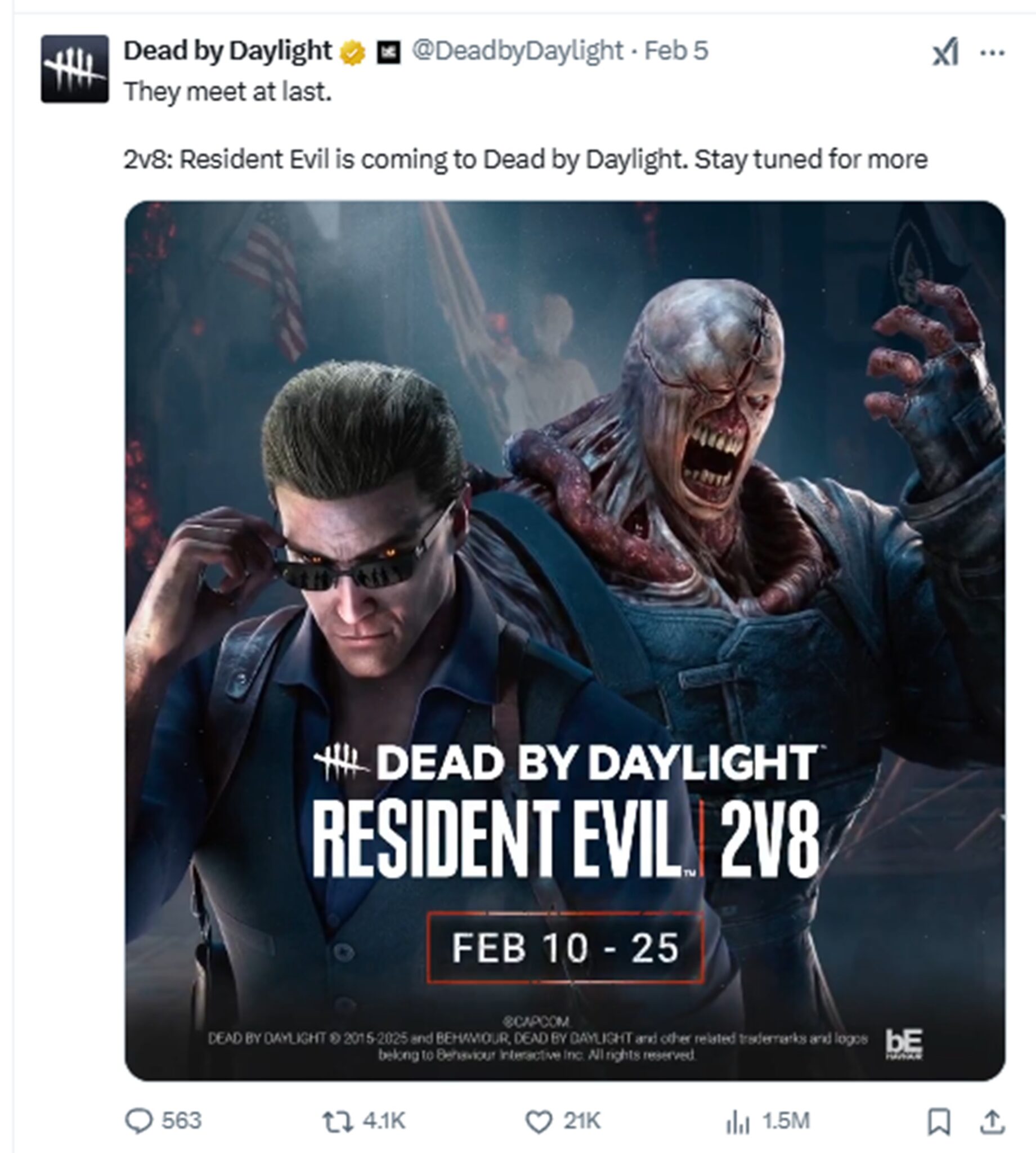 DBD x Resident Evil 2v8 start time, release date countdown, skins ...