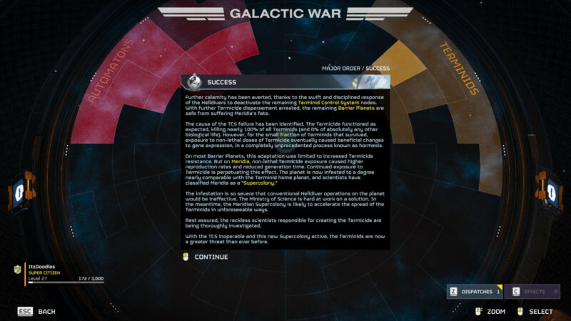 New Helldivers 2 Galactic War message says the Terminids are now "a ...