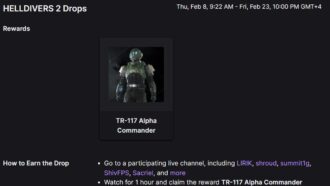 How to get Helldivers 2 Twitch drops and free TR-117 Alpha Commander ...