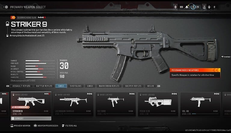 Best Striker 9 loadout, attachment and perks in MW3 and Warzone ...
